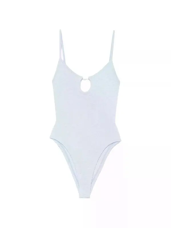Hunza G Mia Crinkle-effect Cutout Swimsuit