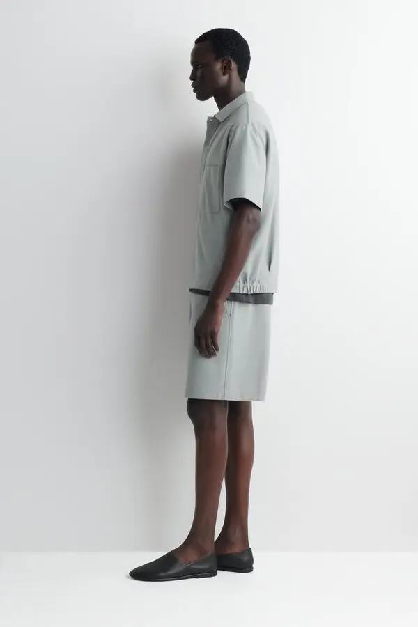 Cos Elasticized Cotton-piqué Shorts