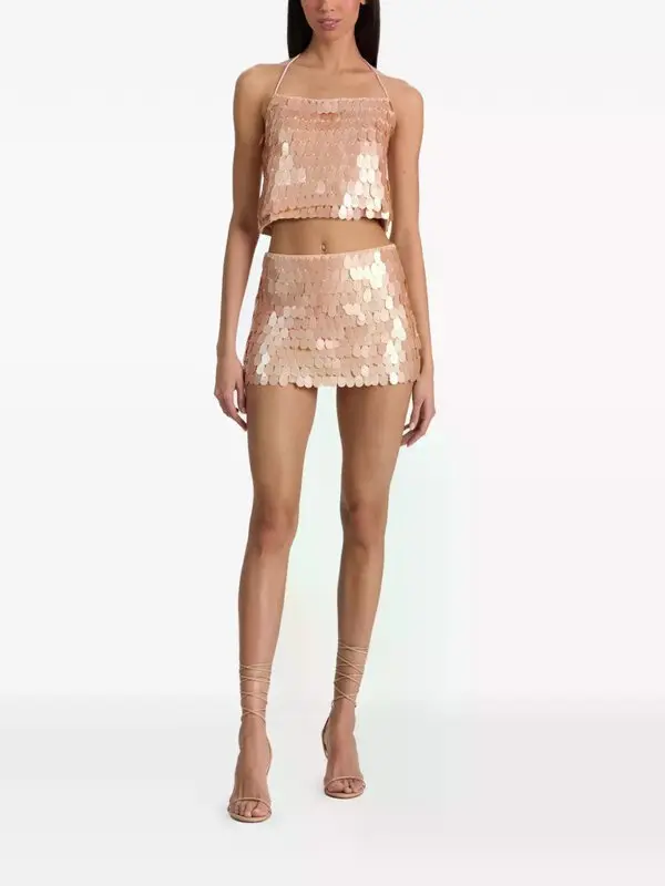 Alice + Olivia Sequin Cropped Top - Pink
