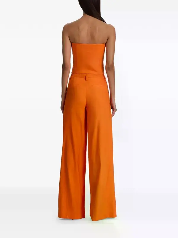 Alice + Olivia Strapless V-neck Top With Gold-tone Buttons