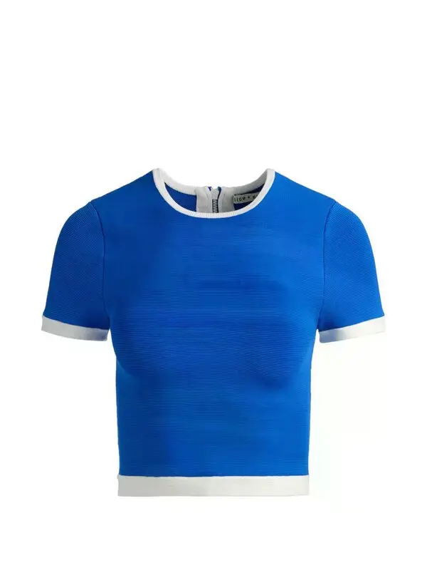 Alice + Olivia Ciara Cropped Sweater - Blue