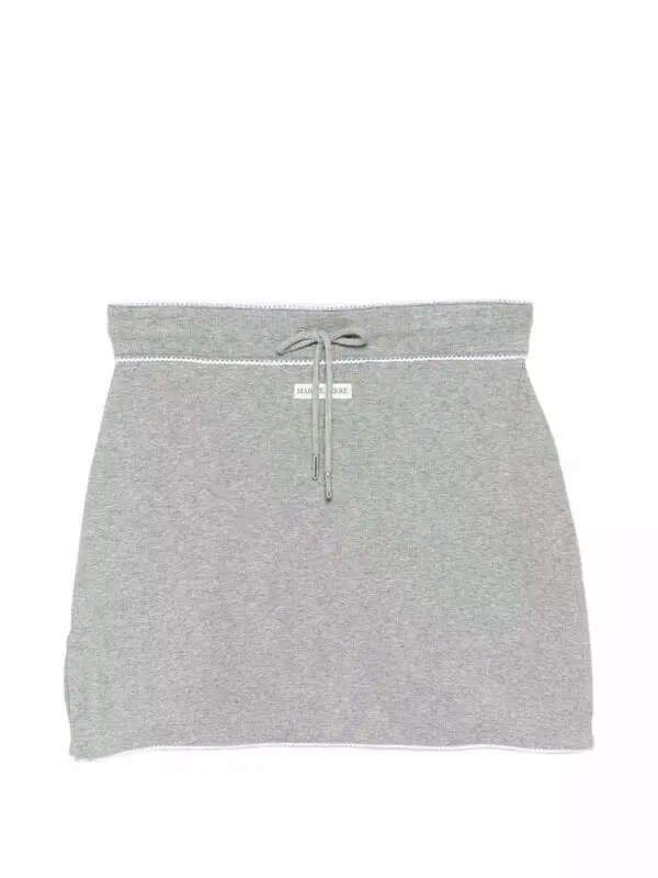 MARINE SERRE Drawstring-waist Jersey Skirt - Grey