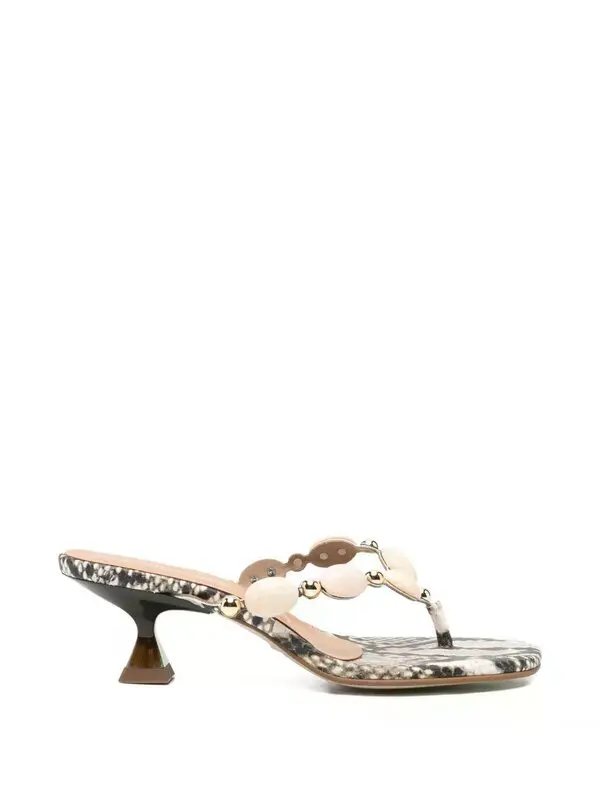 PEDRO MIRALLES Snake-effect Bead-embellished Sandals