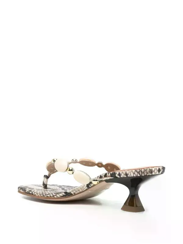 PEDRO MIRALLES Snake-effect Bead-embellished Sandals