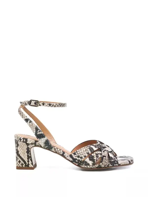 PEDRO MIRALLES Snakeskin-effect Crossover Strap Sandals