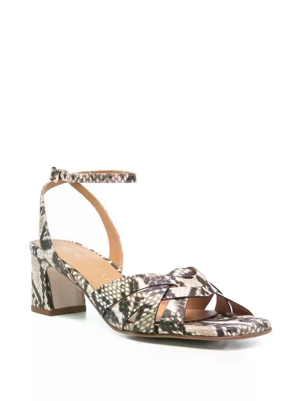PEDRO MIRALLES Snakeskin-effect Crossover Strap Sandals