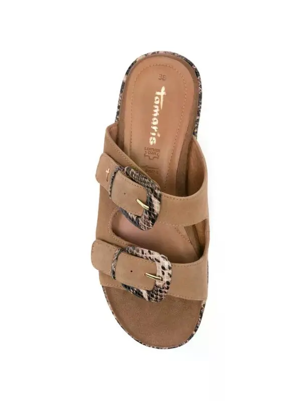 TAMARIS Snakeskin-effect Buckle-fastening Sandals