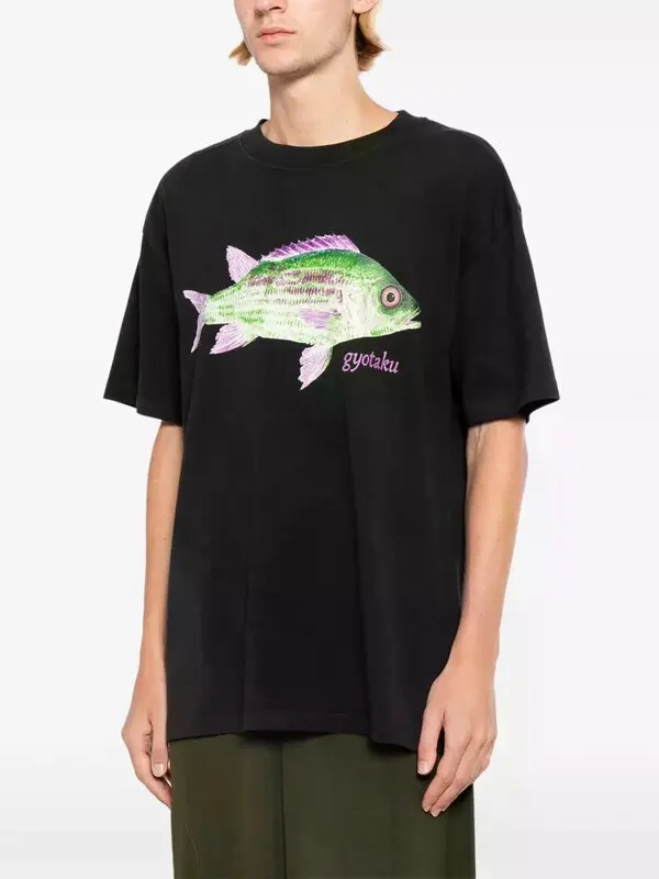 MELT Gyotaku-print Cotton T-shirt
