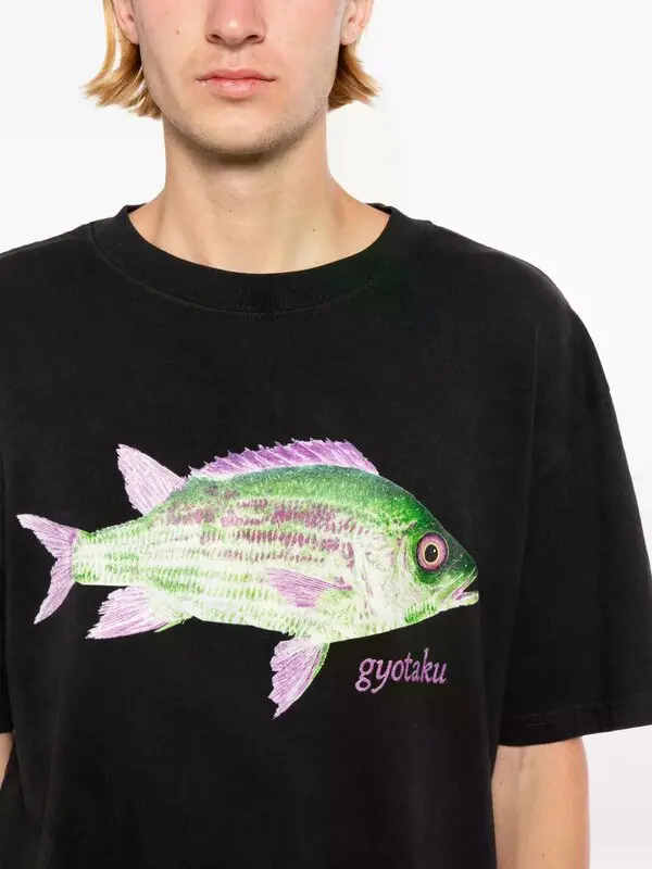 MELT Gyotaku-print Cotton T-shirt