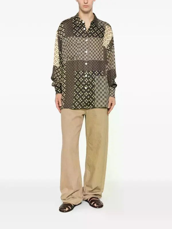 THE SHIRT Patchwork Geometric-print Shirt