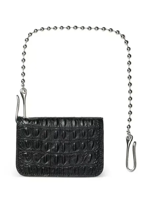 THUG CLUB Crocodile-effect Ball-chain Card Case