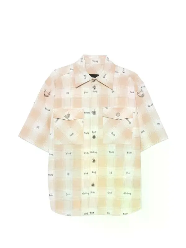 John Richmond Check-print Short-sleeve Shirt