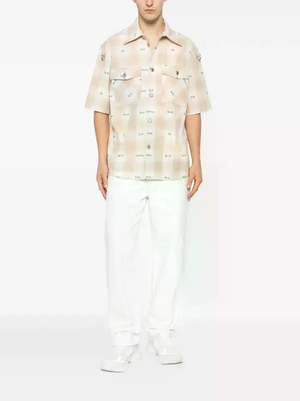 John Richmond Check-print Short-sleeve Shirt