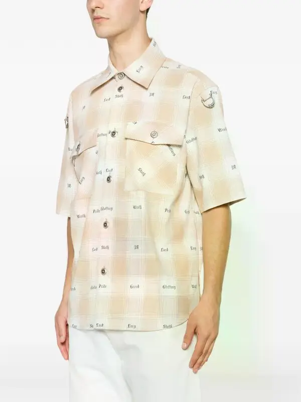 John Richmond Check-print Short-sleeve Shirt