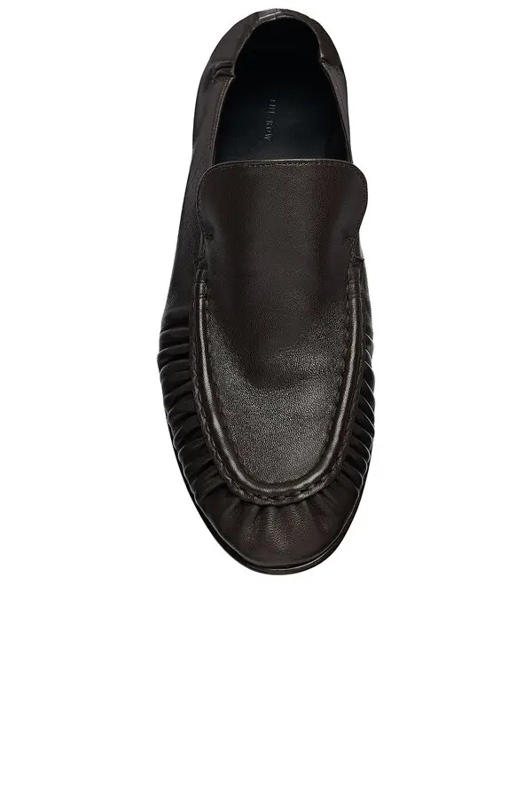 THE ROW Soft Moccasin Two Calfskin Leather Loafers