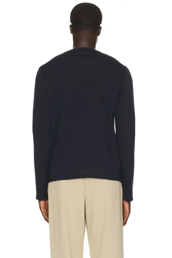 THE ROW Ayan Top Fine Knit Cashmere Silk Quarter Button Henley
