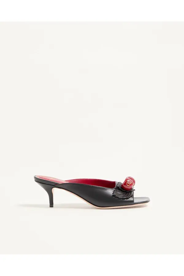 Valentino Garavani Cherryfic Kidskin Slide Sandal 55mm - Black