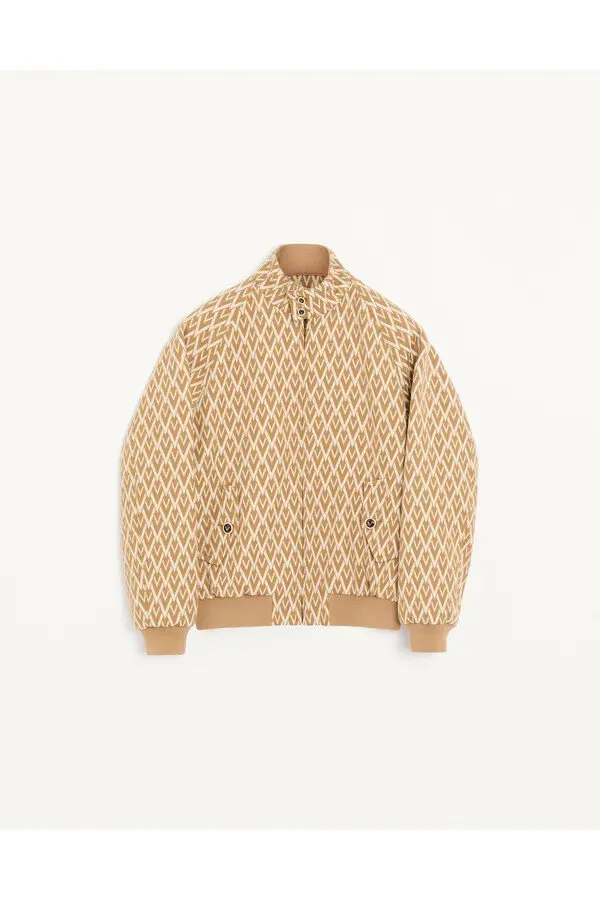 Valentino Garavani Wool Bomber Jacket With All-over Jacquard Motif - Natural