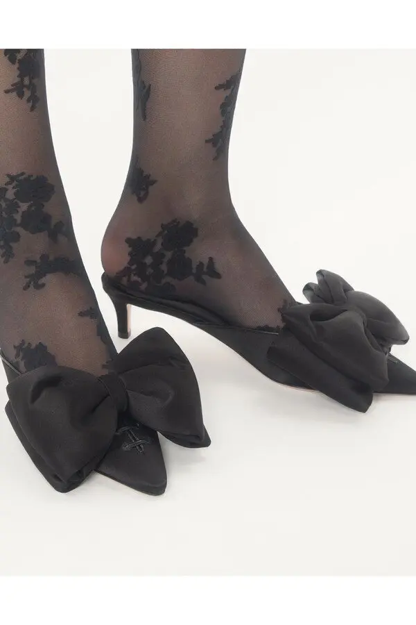 Valentino Garavani Yolande Satin Mule 45mm - Black