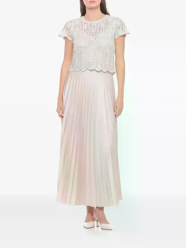 D.exterior Crochet-knit Pleated Maxi Dress