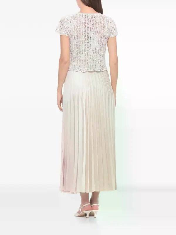 D.exterior Crochet-knit Pleated Maxi Dress