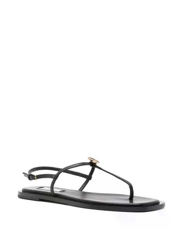 TOTEME T-bar Square-toe Sandals - Black