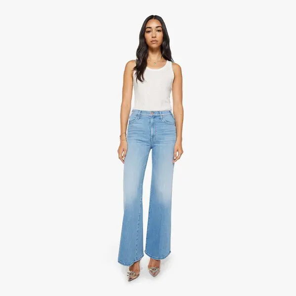 MOTHER The Hustler Roller Sneak Room Service Jeans - Light Blue