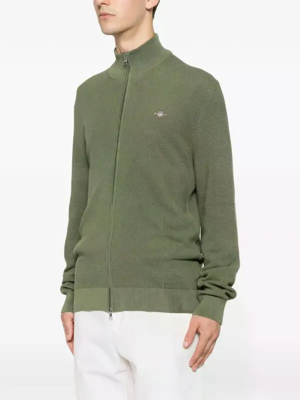 Gant Zip-up Waffle-knit Cardigan