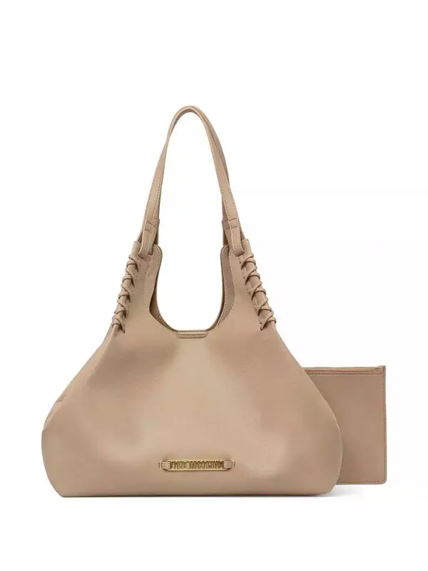 Moschino Shopper Tote Bag With Logo Plaque