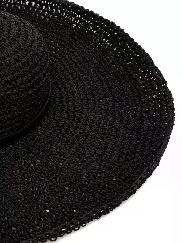 LOLA CASADEMUNT Wide-brim Hat With Logo Plaque