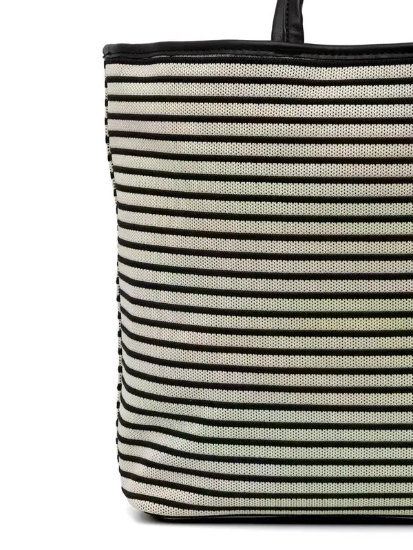 Lola Casademunt Striped Logo Plaque Tote Bag