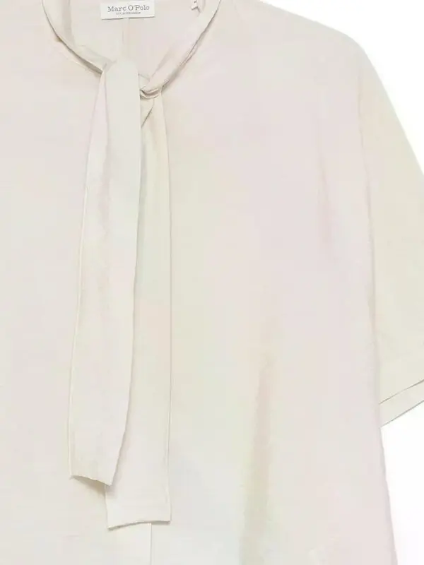Marc O'polo Pussy-bow Short-sleeve Blouse - Neutrals