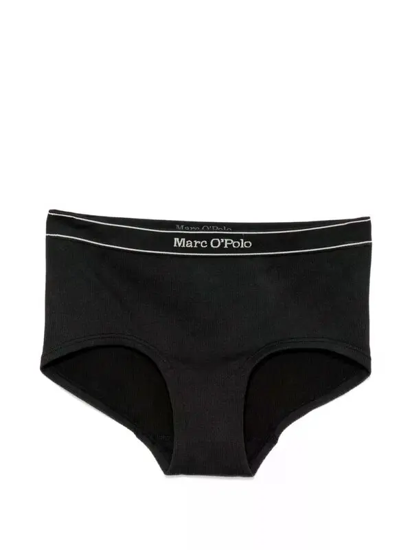 Marc O'polo Logo-waistband Ribbed Briefs - Black
