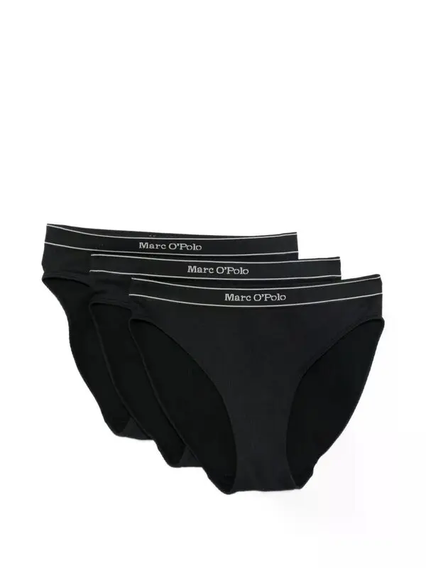 Marc O'polo Logo-waistband Ribbed Briefs - Black