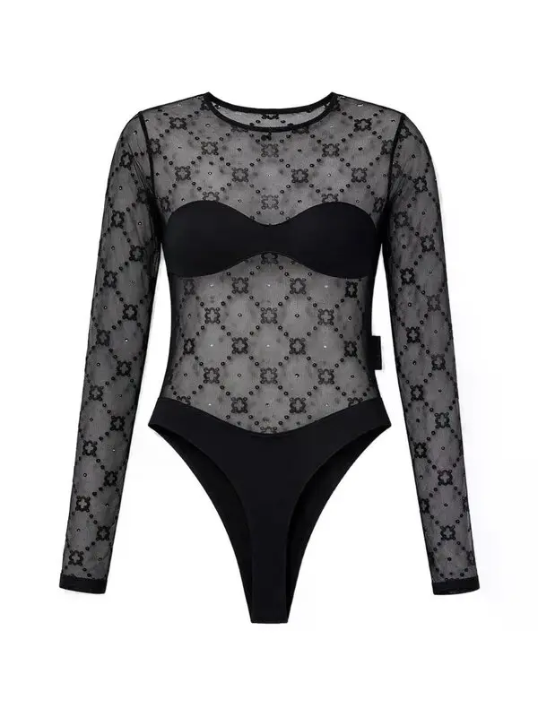 MARINE SERRE Moonogram Mesh Bodysuit