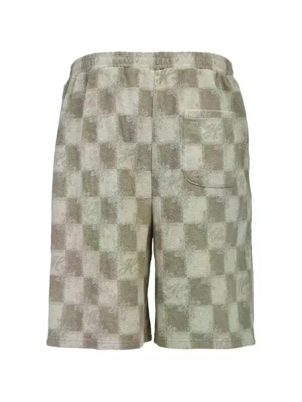 BREATH Checkerboard-pattern Terry Cloth Shorts