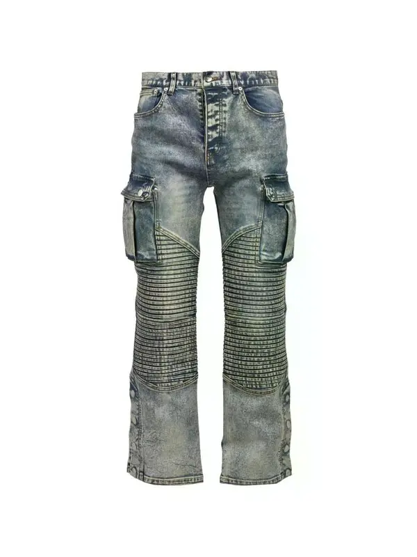 BREATH Panelled Cargo Jeans - Blue
