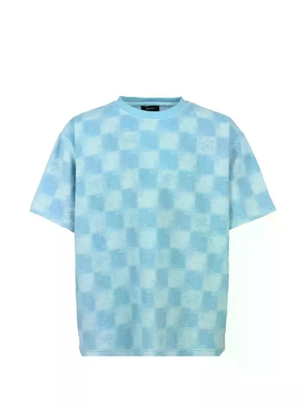 BREATH Checkerboard-pattern Terry-cloth T-shirt