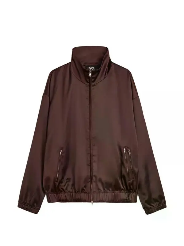 Y3 Embroidered Satin Jacket - Brown