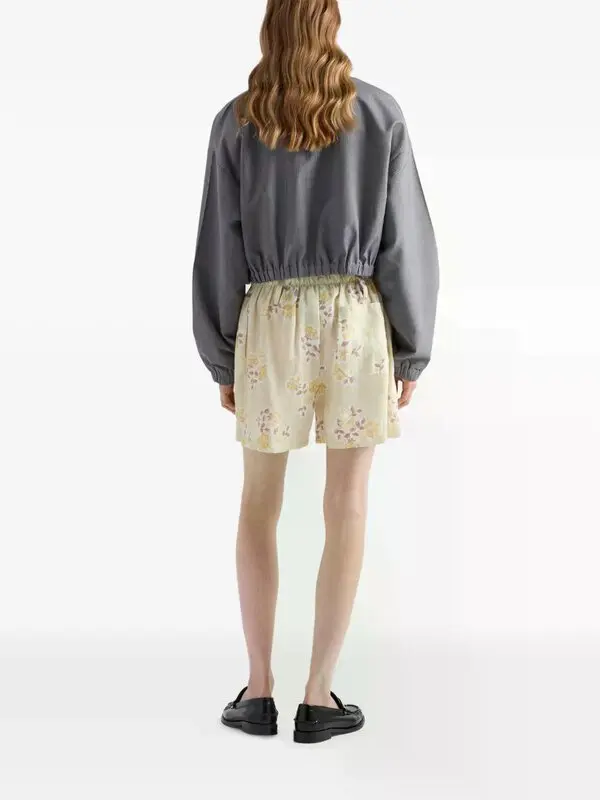 Prada Linen Floral Print Shorts