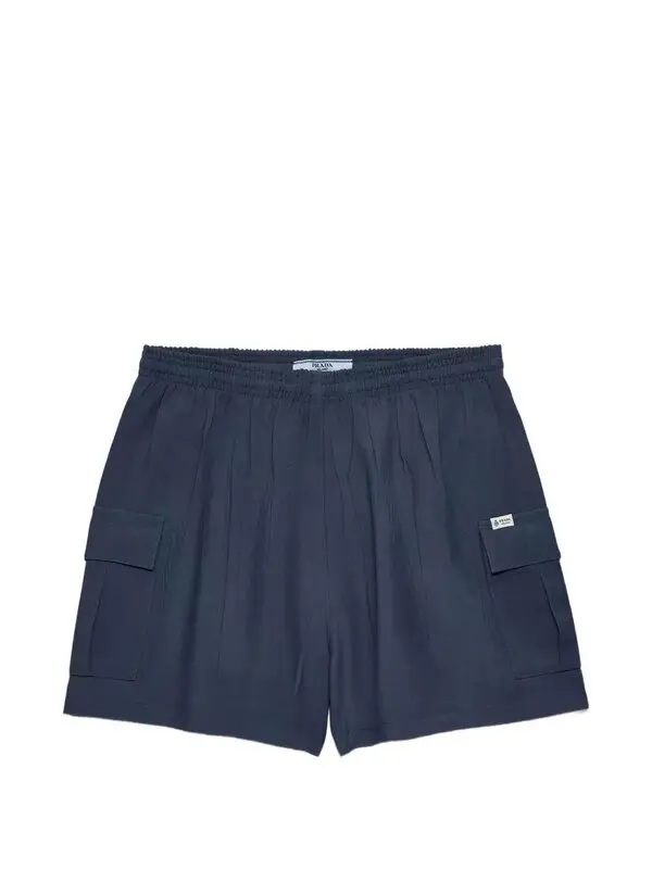Prada Light Mohair Drawstring Shorts - Blue