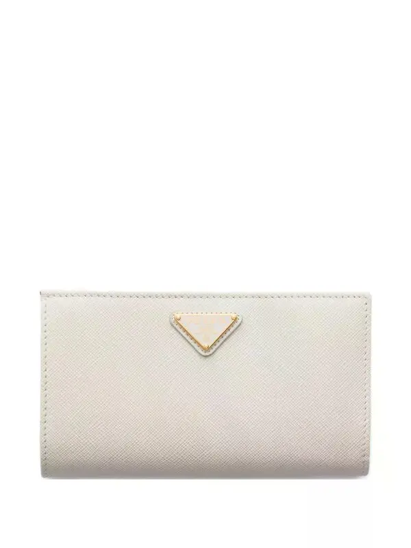 Prada Large Saffiano Leather Wallet - Neutrals