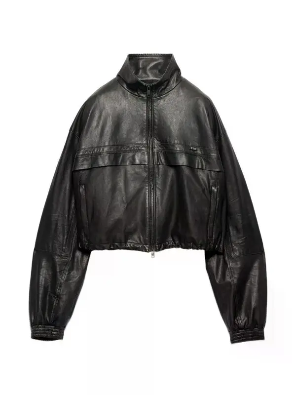Prada Nappa Leather Zip-up Jacket - Black