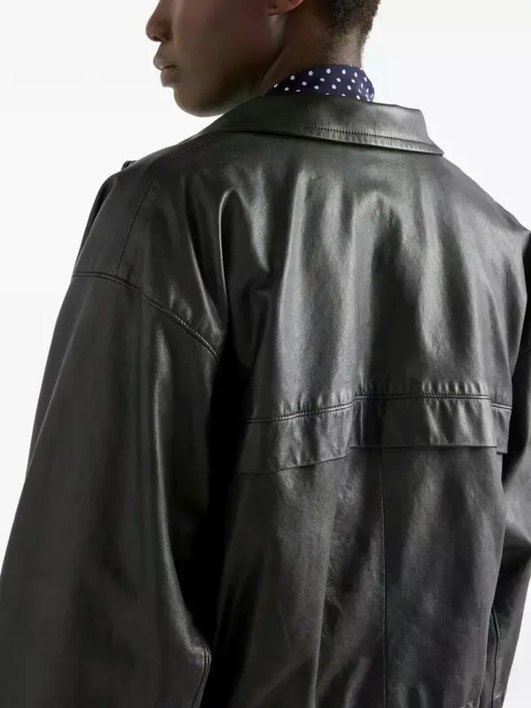 Prada Nappa Leather Zip-up Jacket