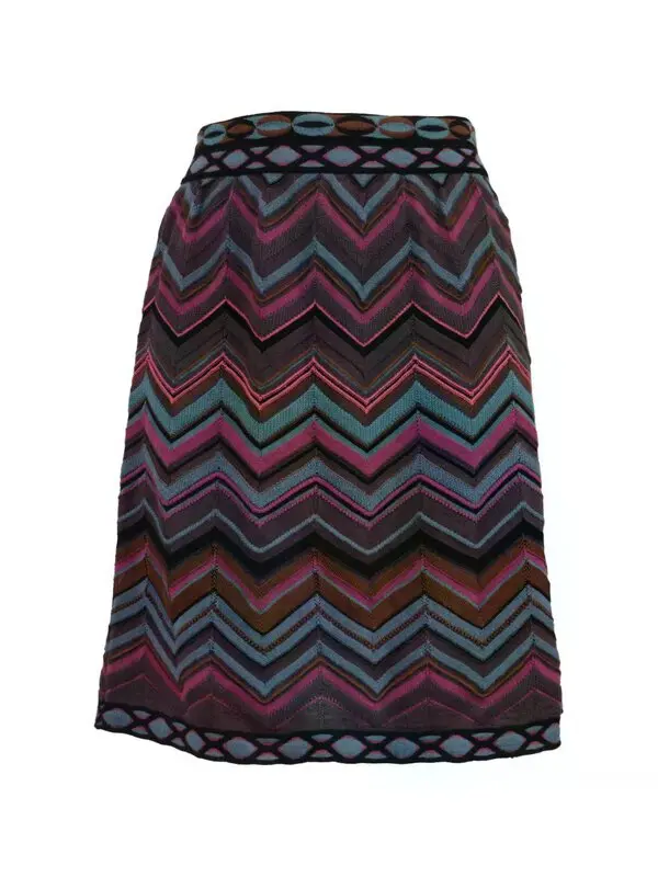 Missoni A-line Knitted Skirt - Purple