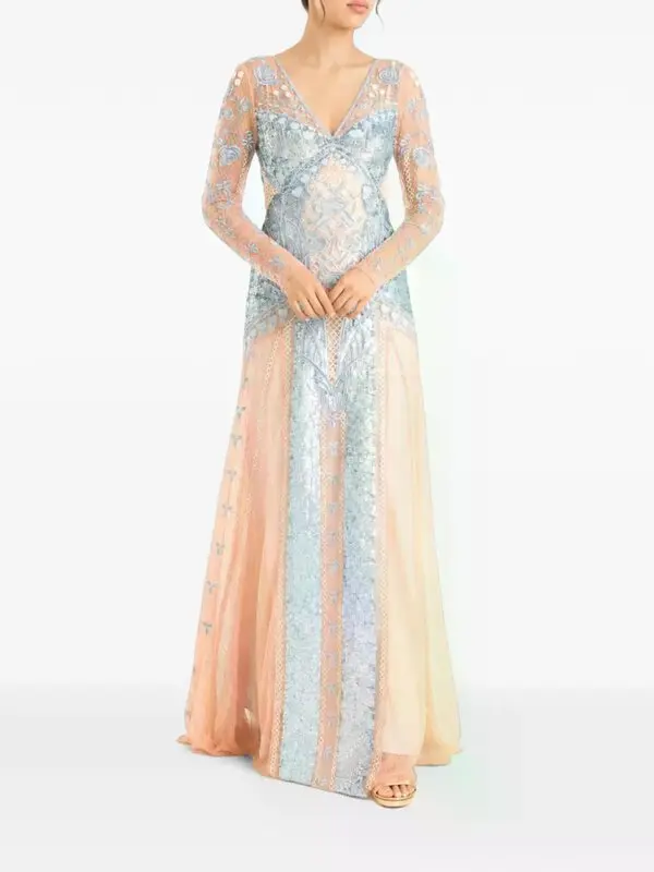 TEMPERLEY LONDON Gigi Sequin-embellished Maxi Dress - Blue