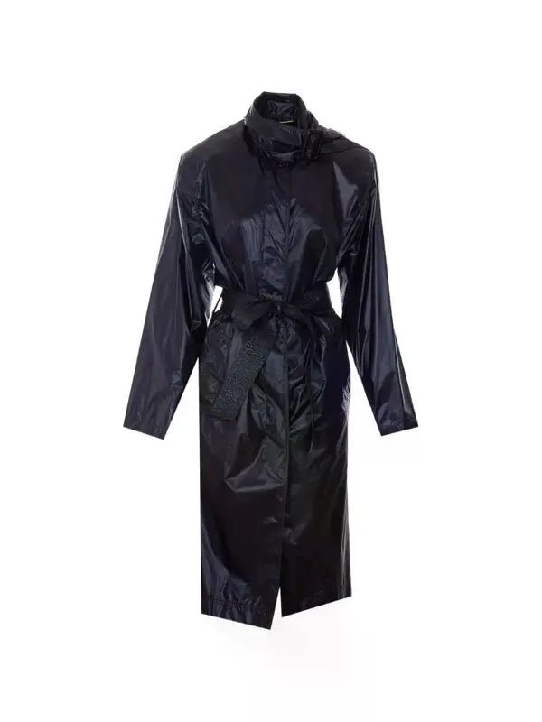 Saint Laurent Lavallière Buckle-neck Trench Coat - Black