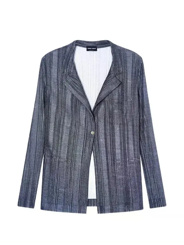 Giorgio Armani Plissé-effect Single-breasted Jacket