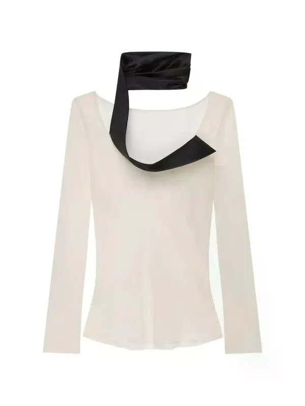 Givenchy Asymmetric Collar Silk Blouse - Neutrals