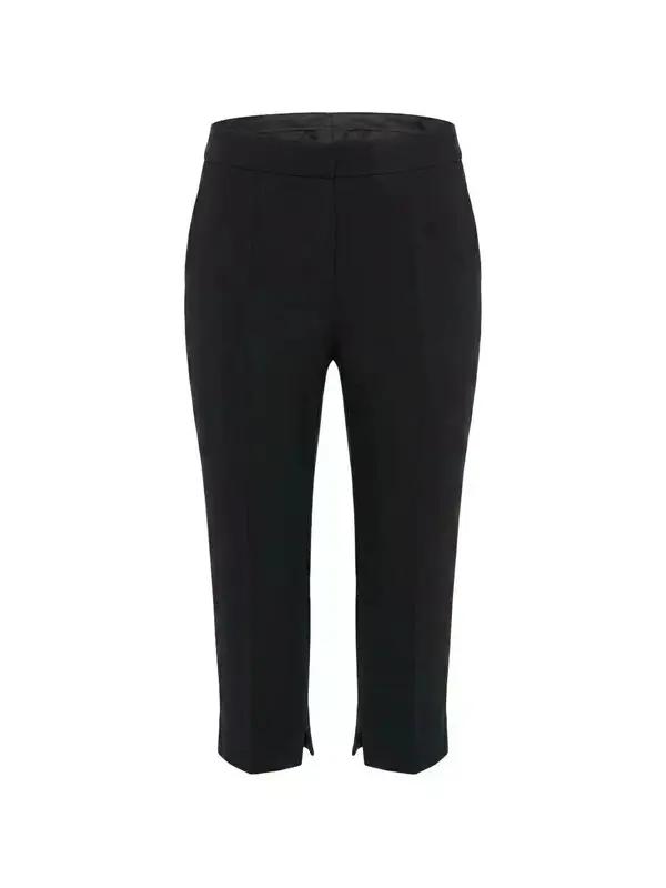Elie Saab Cady Cropped Slit-hem Trousers - Black